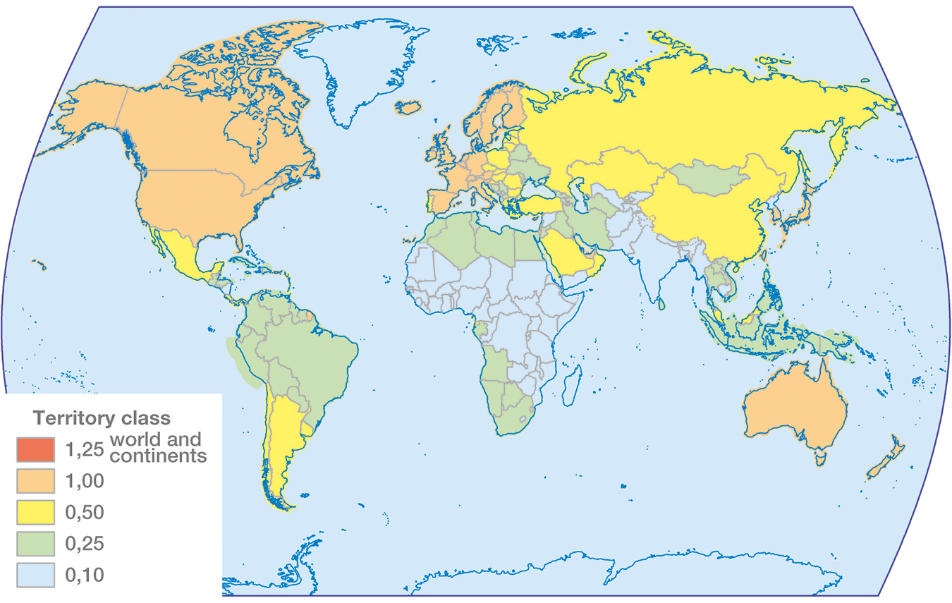 Price list for electronic maps and maps for print